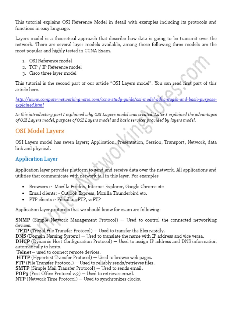 OSI Model Layers & Protocols Guide | PDF | Internet Protocol Suite | Transmission Control Protocol