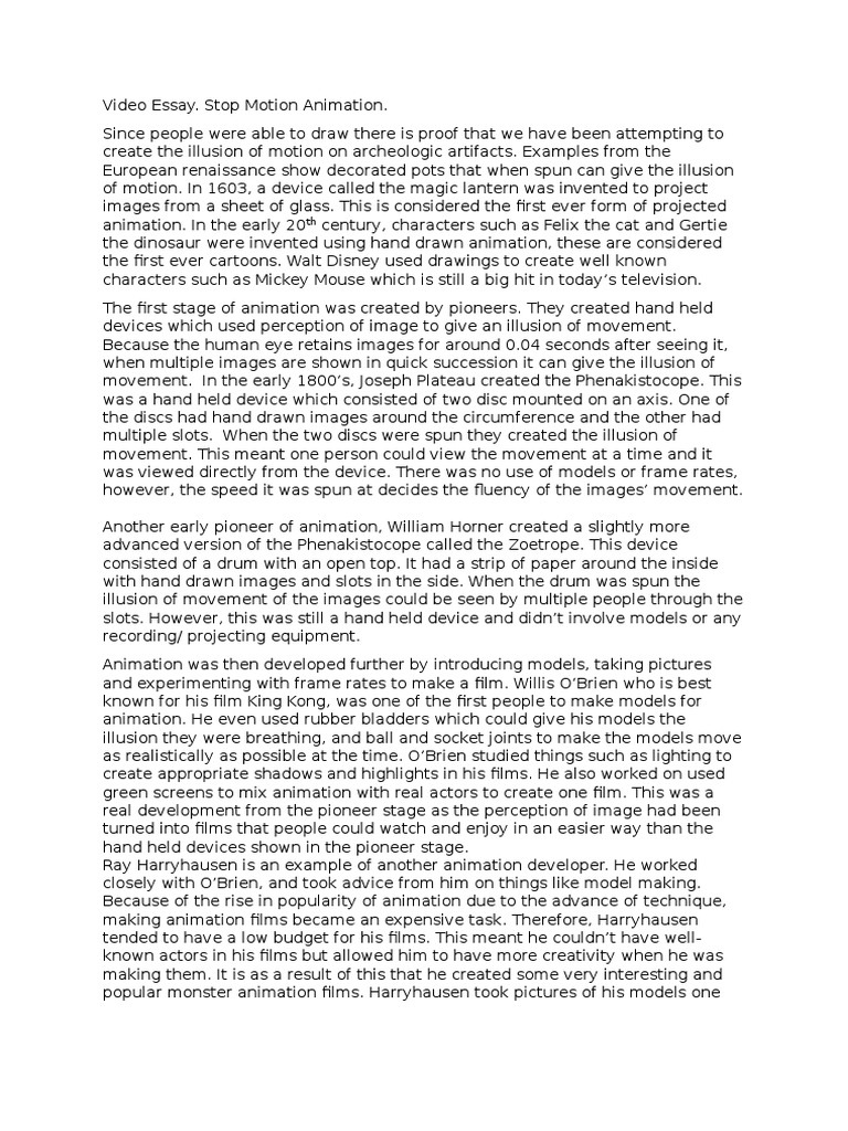 Video Essay Script | PDF | Animation | Entertainment