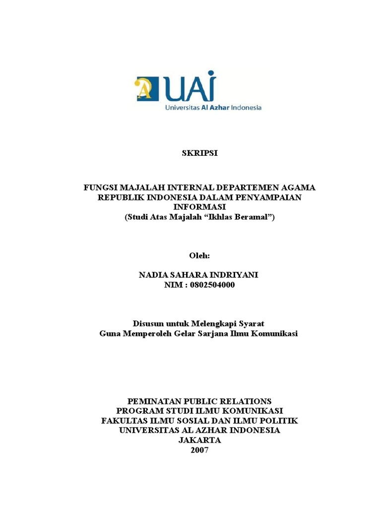 Pedoman Penyusunan Skripsi Ilkom Fisip Uai 2012 | PDF | Sains & Matematika