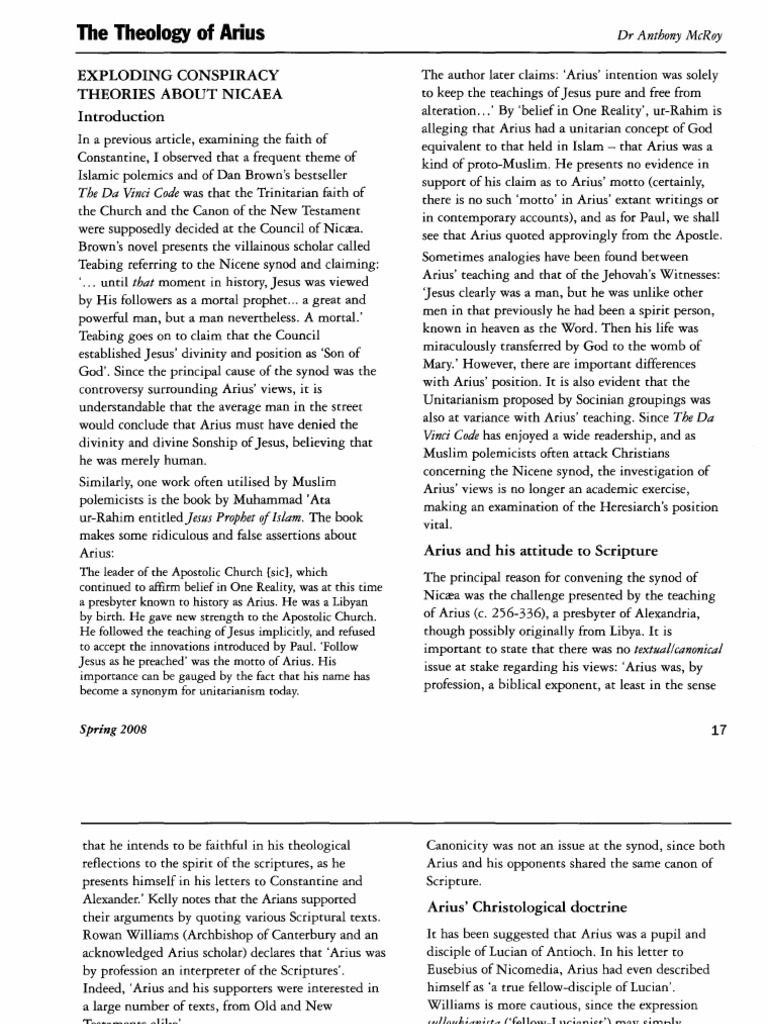 Theology of Arius PDF | PDF | God The Father | Arianism