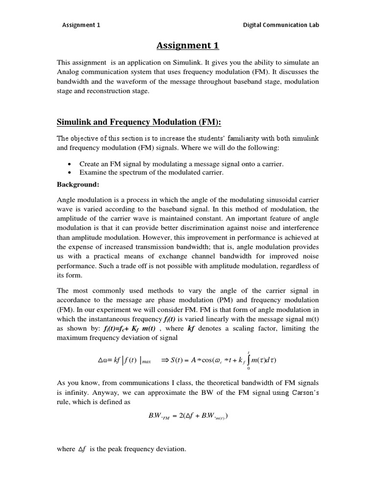 FM Mod Demod | PDF | Frequency Modulation | Modulation