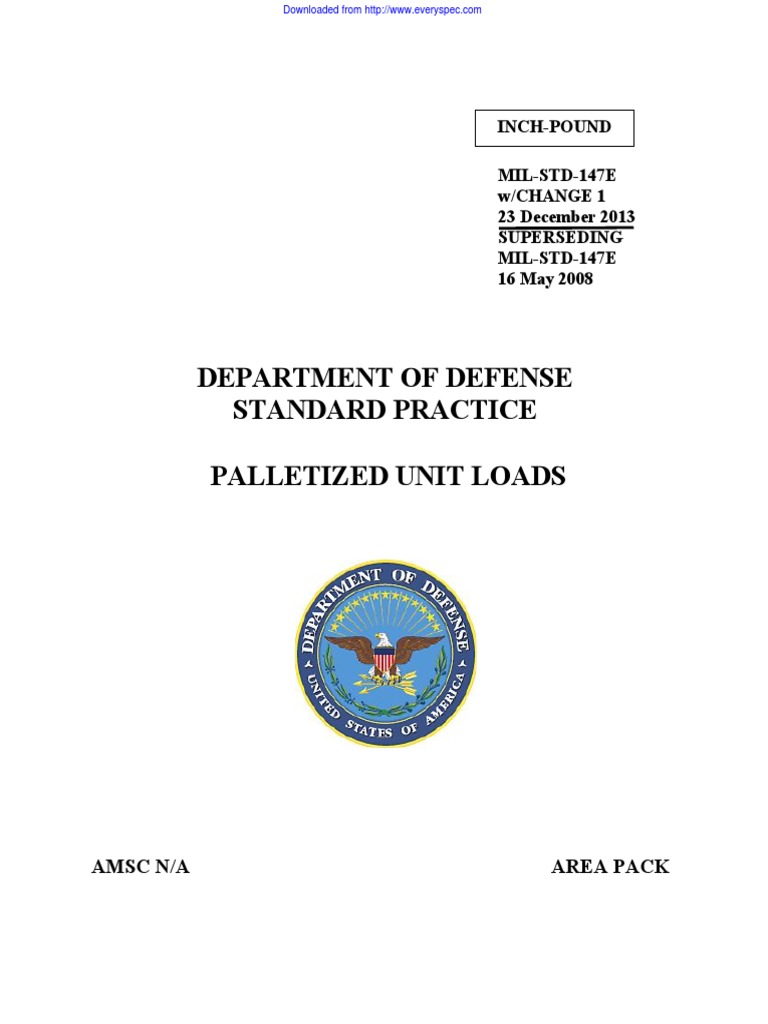 Mil STD 147e - CHG 1 PDF | PDF | Pallet | Containerization