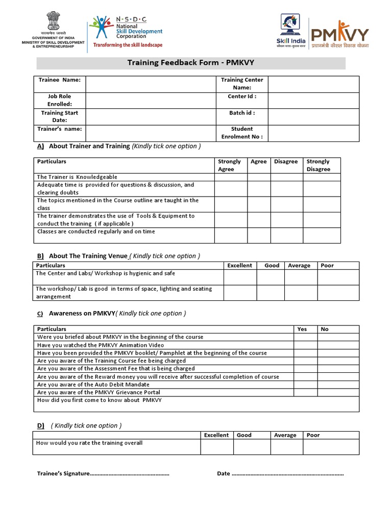 Trainee Feedback Form | PDF