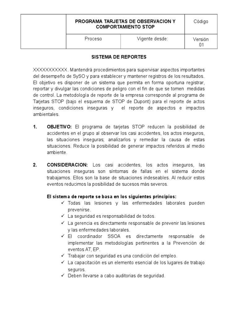 Programa Tarjetas STOP de Seguridad | PDF | Accidentes | La seguridad