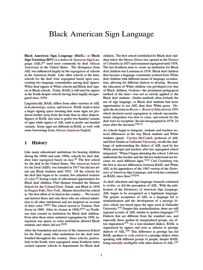 Black American Sign Language | Communication | Linguistics