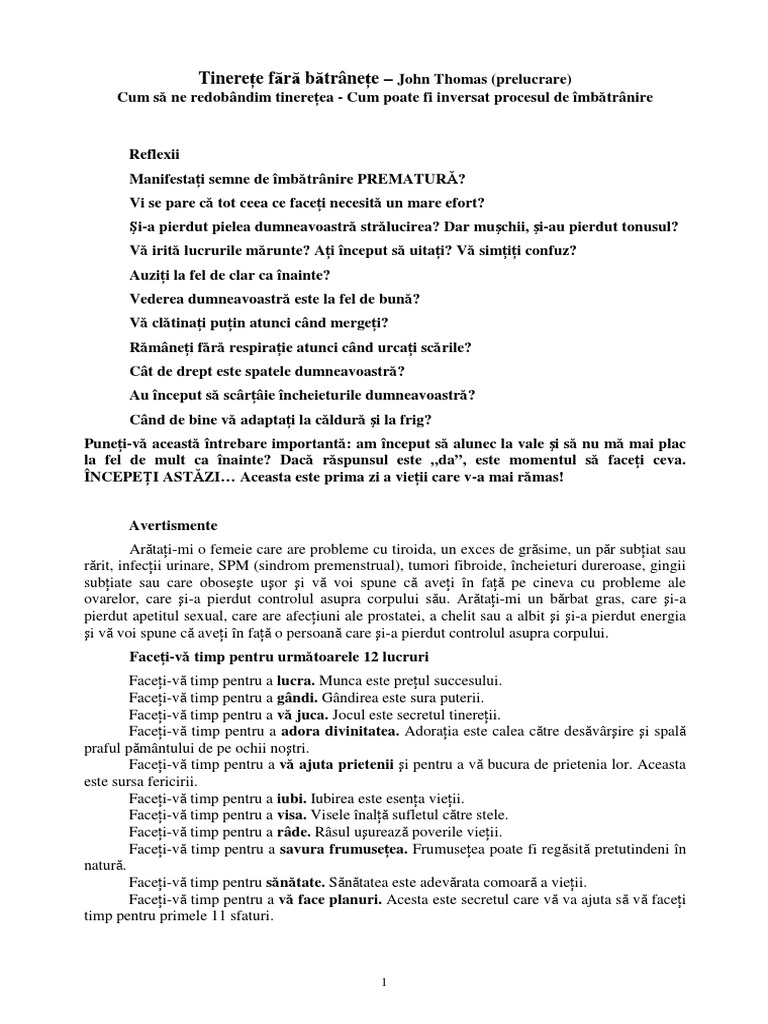 Tinerete-Fara Batrinete PDF | PDF