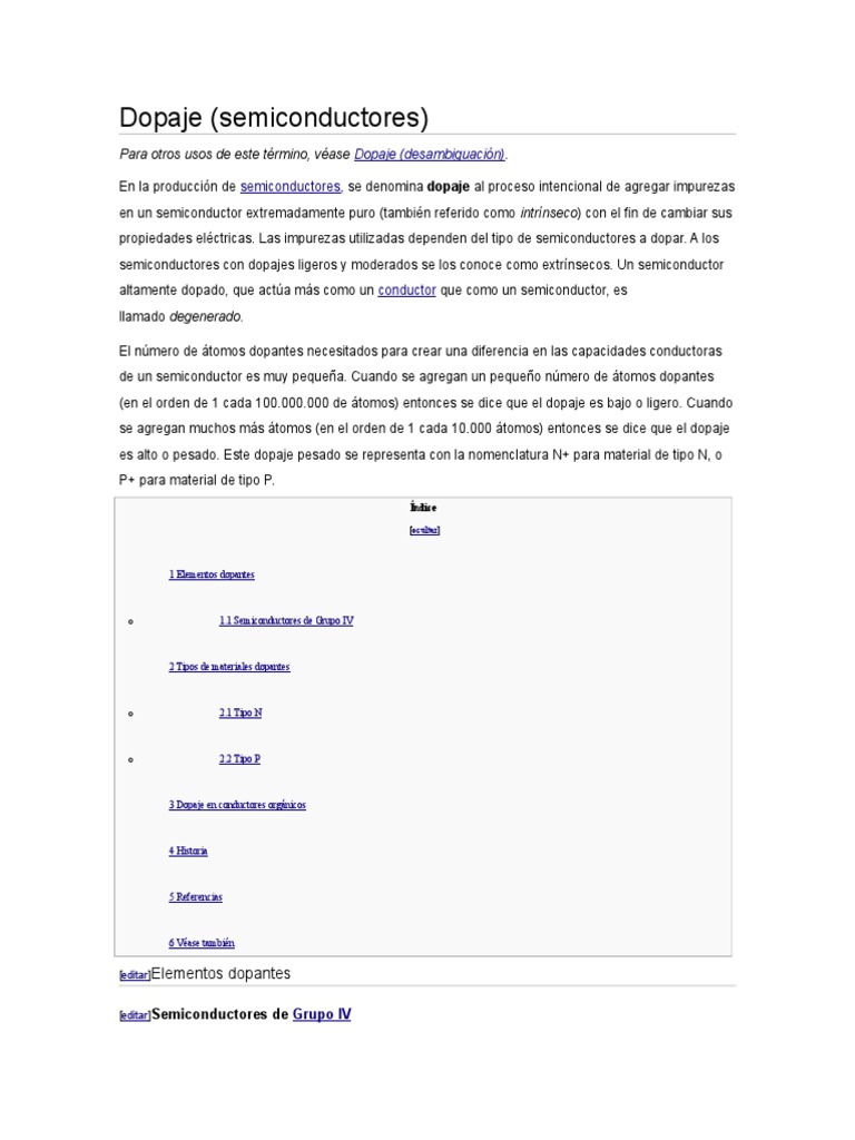 dopaje | Dopaje (Semiconductor) | Semiconductores