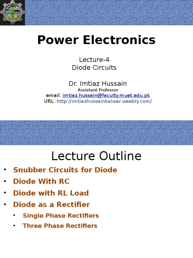 Lecture 4 Diode Circuits New | PDF | Rectifier | Series And Parallel Circuits