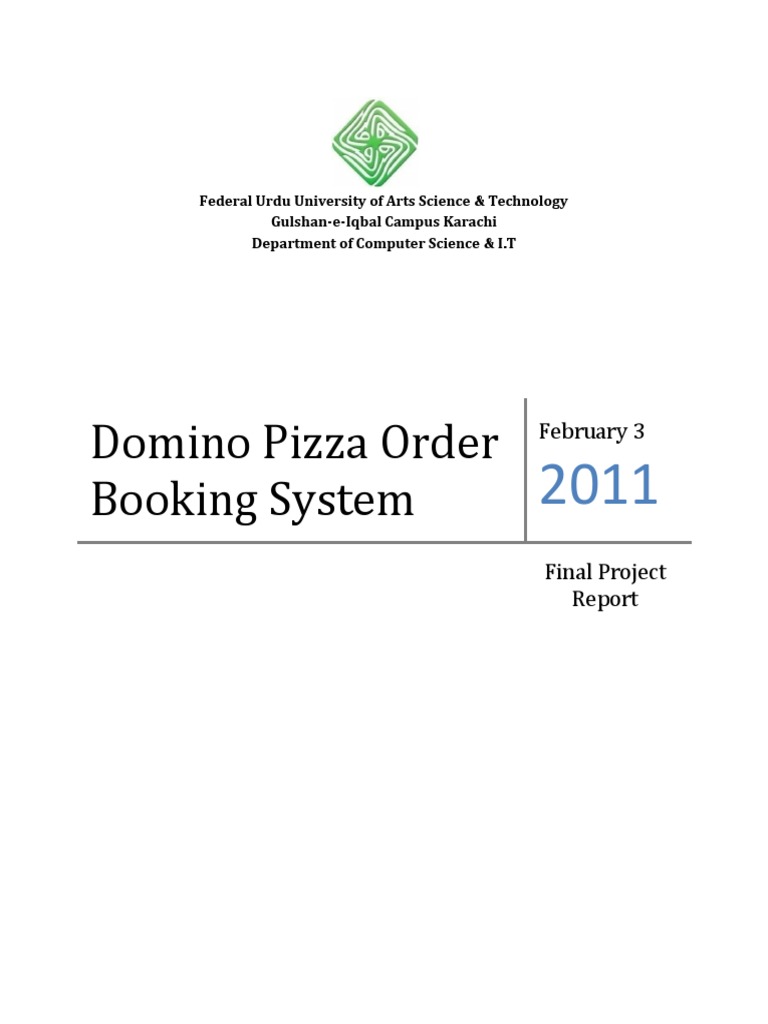 Domino Pizza Order Booking System-BS-2010 | PDF | Ibm Notes | Microsoft ...