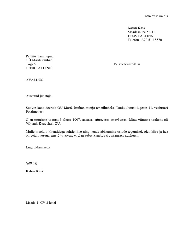 Pensionikeskus Avaldus