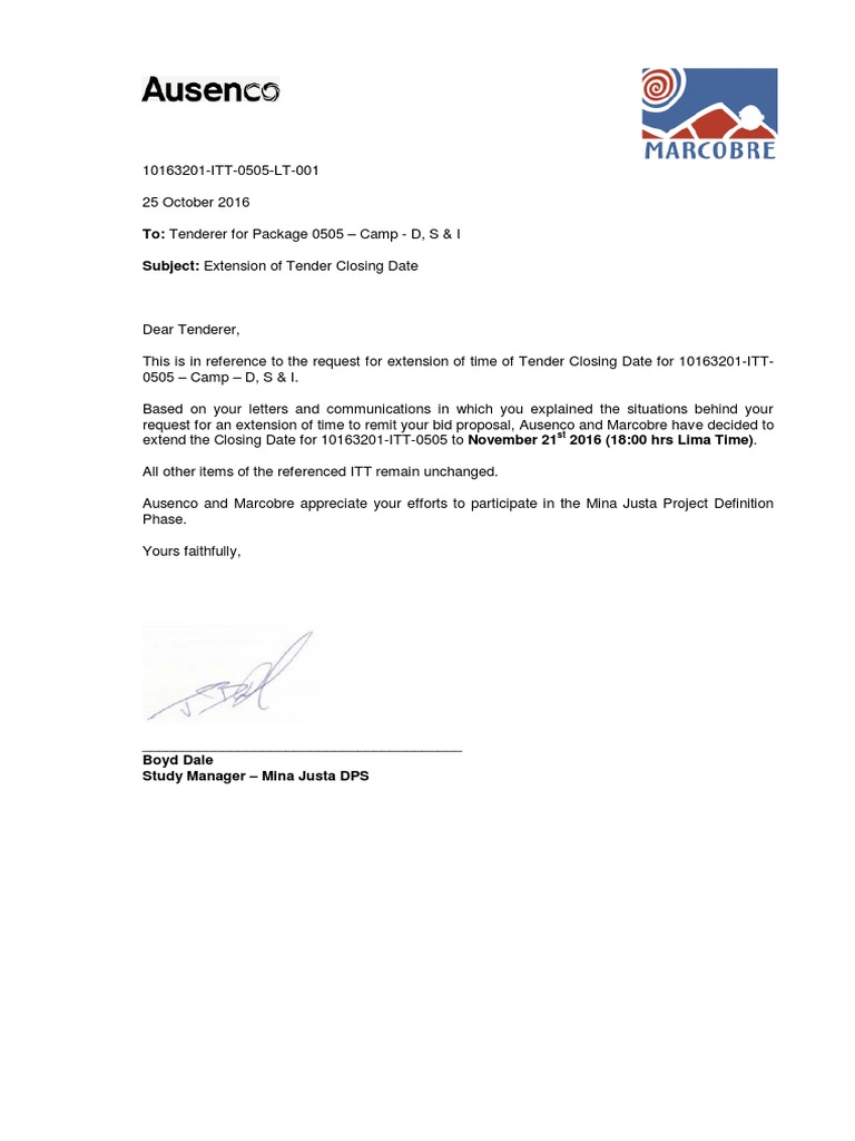 Tender Closing Date Extension Notice | PDF | Business | Technology ...