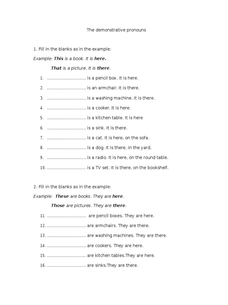 Demonstrative Pronouns | PDF | Home & Garden