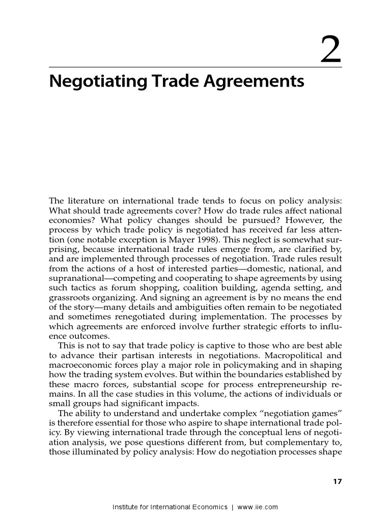 Negotiating Trade Agreements: 02 - Ch. 2 - 17-36 8/14/06 2:32 PM Page ...