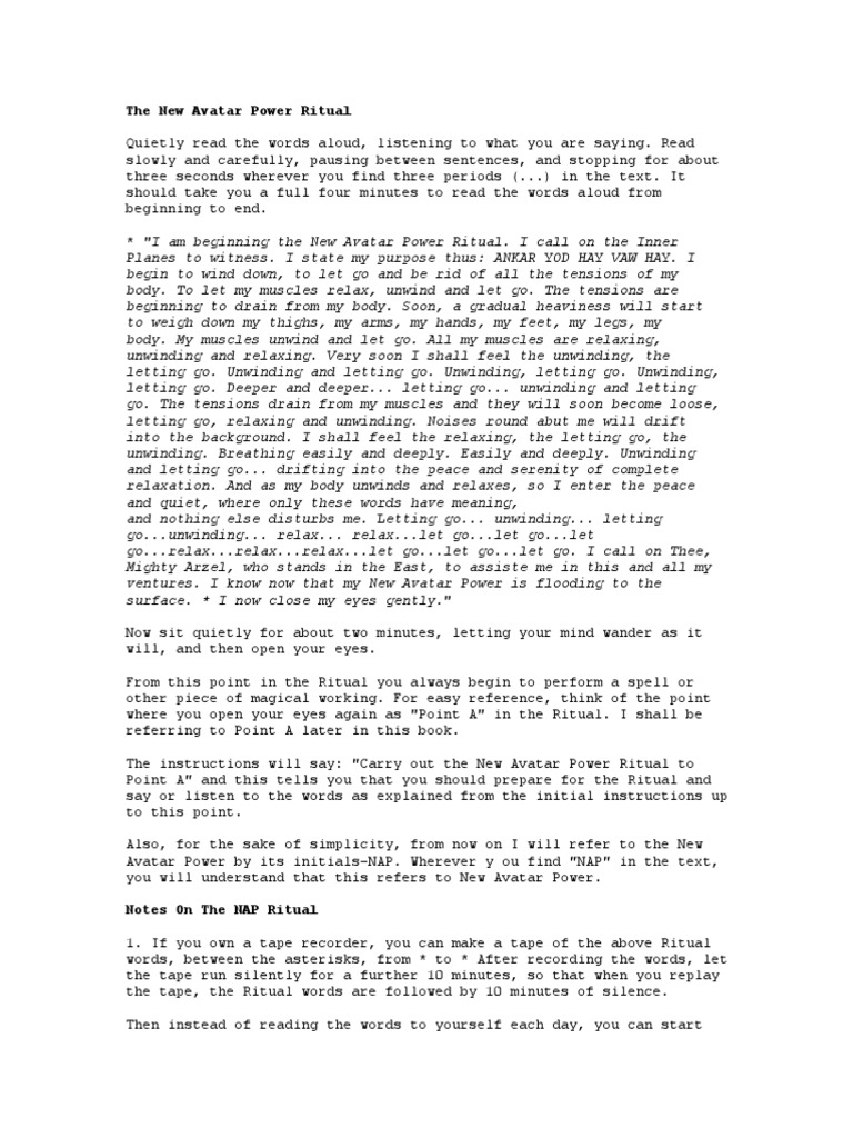 New Avatar Power Magical System | PDF | Thou | Magic (Paranormal)