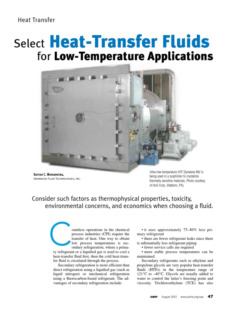 Selecting Heat Transfer Fluids for Low-Temperature Applications | PDF ...