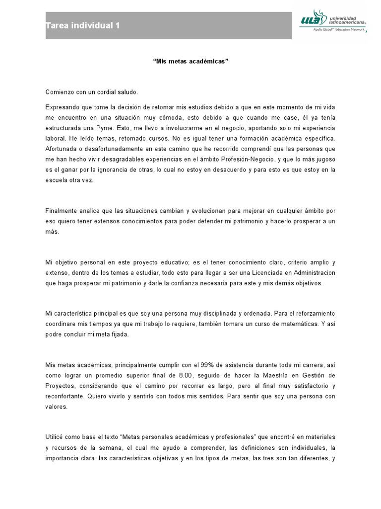 Martinez Estrella Mis Metas Academicas | PDF | Crecimiento personal y ...