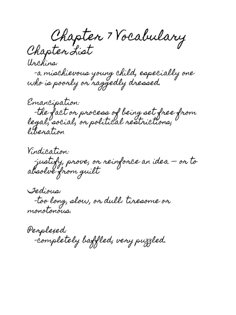 Chapter 7 Vocabulary | PDF
