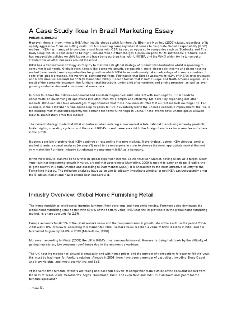 IKEA's Market Entry Strategy in Brazil | PDF | Retail | Brazil
