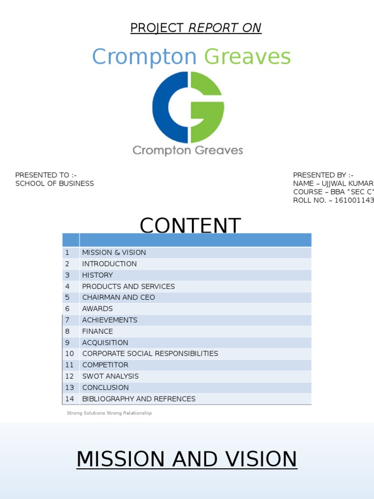 Crompton Greaves | PDF | Science | Technology (General)