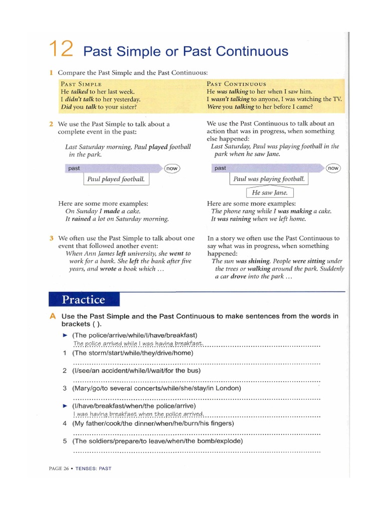 Past Simple Continuous | PDF