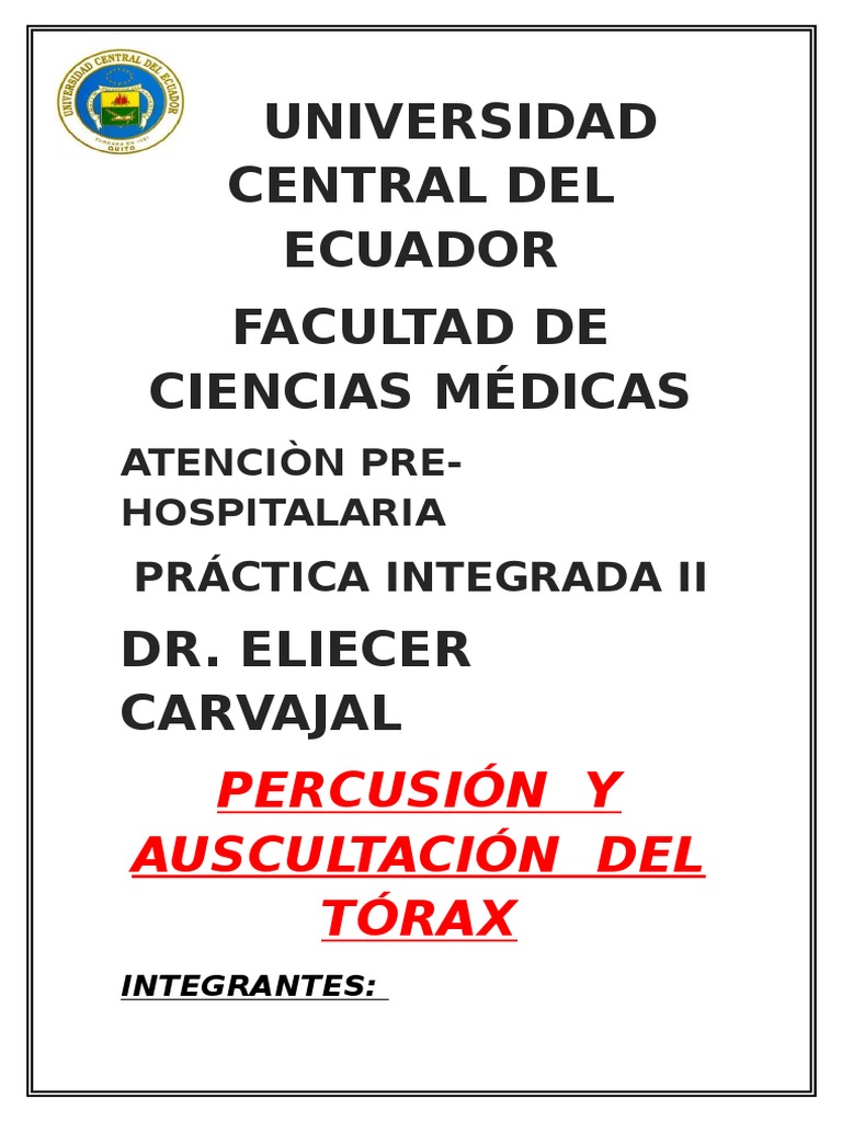 Percusión y Auscultación de Torax | PDF | Anatomía humana ...