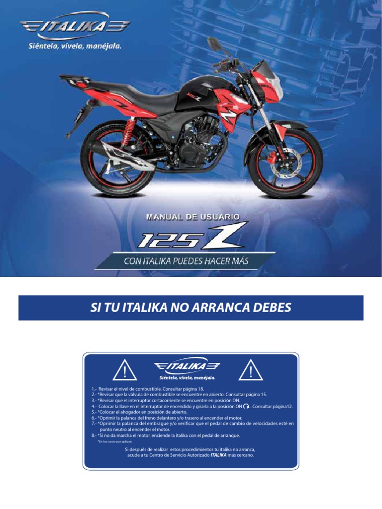 Manual Italika 125Z | PDF | Pintar | Carburador