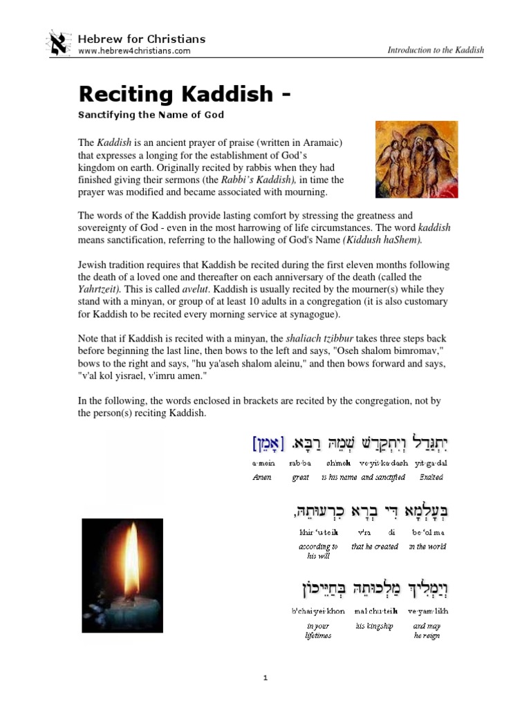 Kaddish Intro | PDF | Jewish Services | Jewish Belief And Doctrine