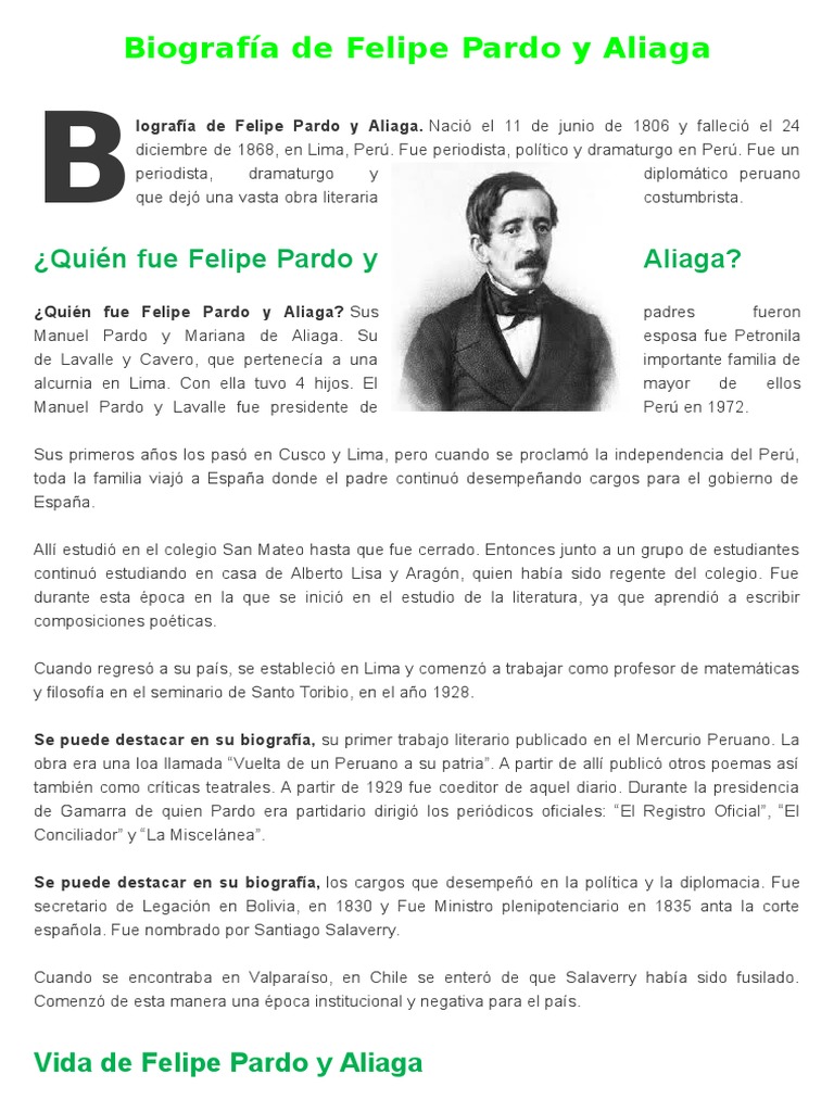 Felipe Pardo y Aliaga | PDF | Agitación | Política (general)