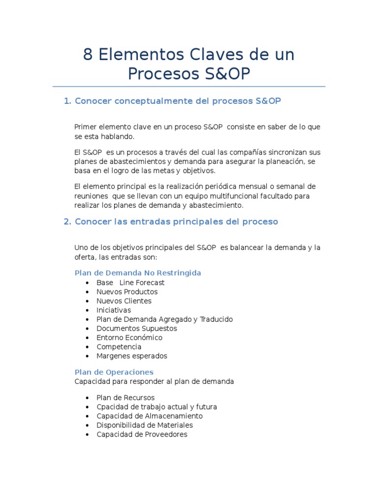 8 Elementos Claves de Un Procesos S | PDF | Planificación | Software