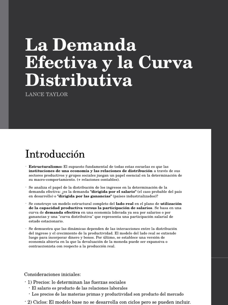 Demanda Efectiva y Curva Distributiva | PDF | Salario | Inflación