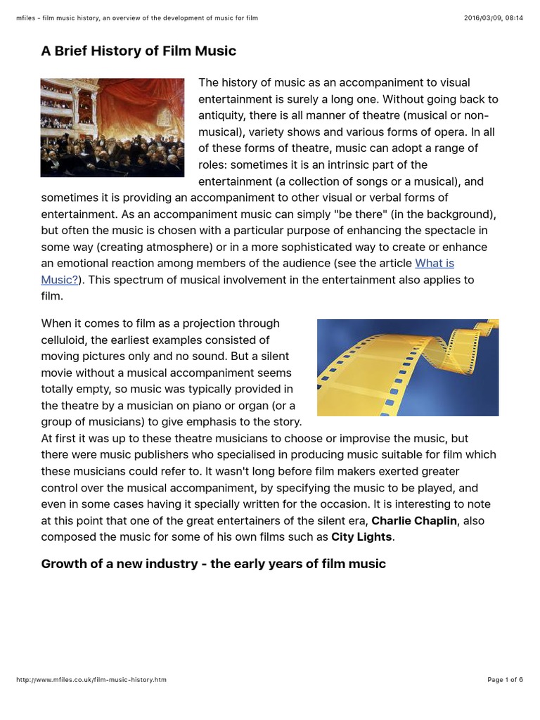 Film Music History, An Overview of The Development of Music For Film ...