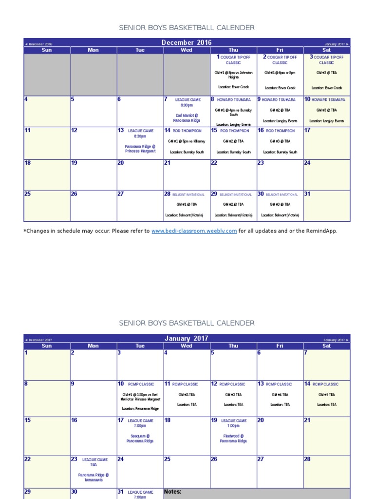 Games Schedule | PDF