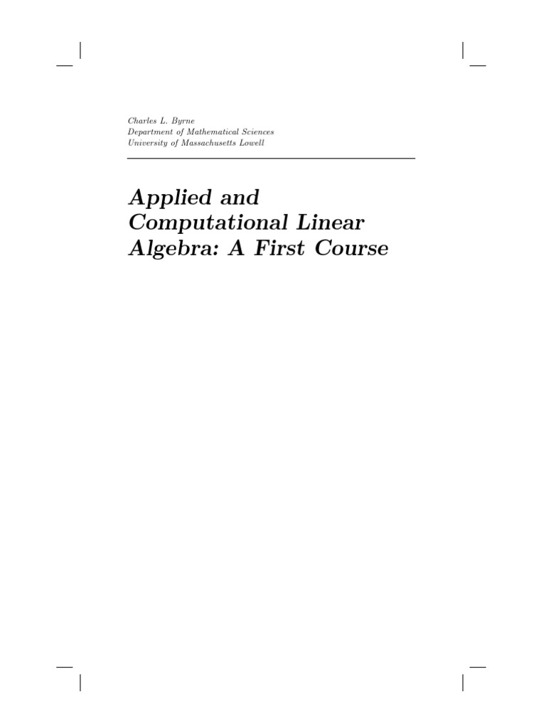 Applied and Computational Linear Algebra | PDF | Matrix (Mathematics ...