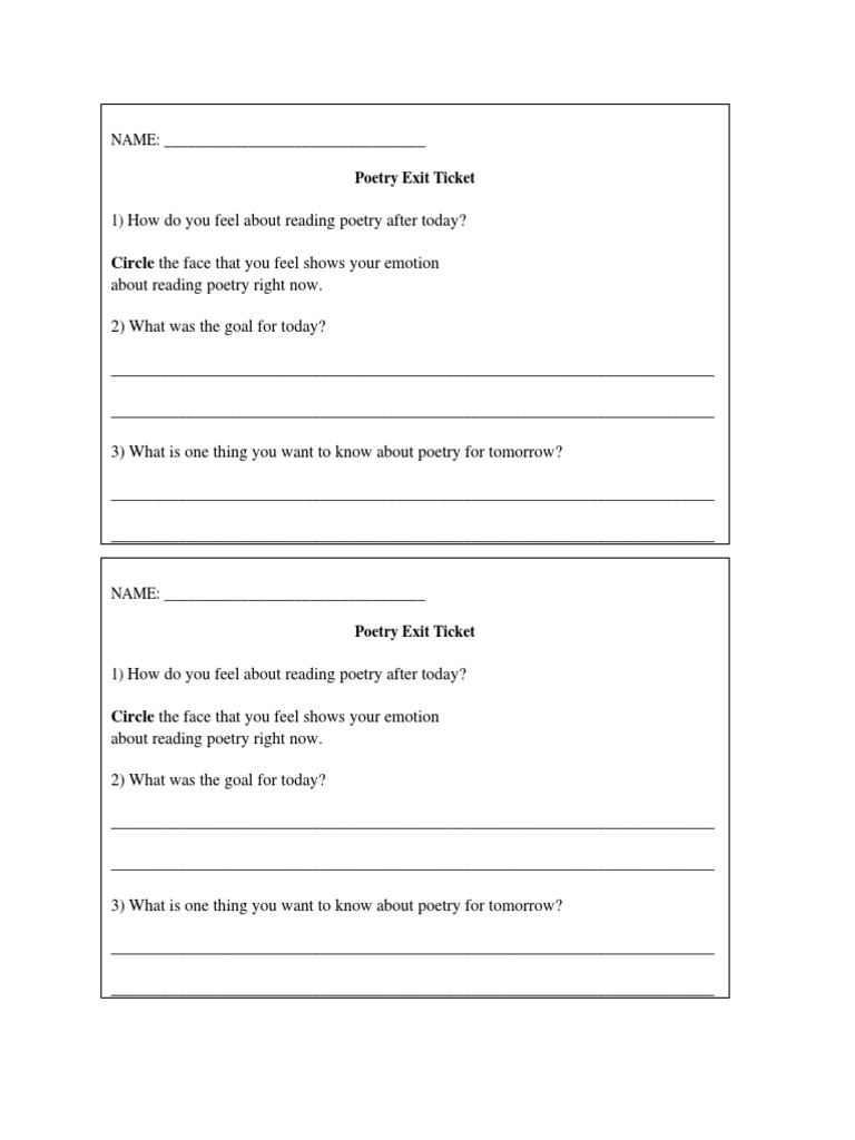 Poetry Exit Ticket 10 10 16 | PDF