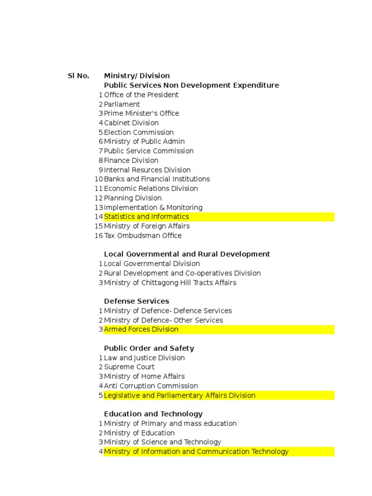 Non-Development Expenditure by Ministry Over Ten Fiscal Years | PDF ...