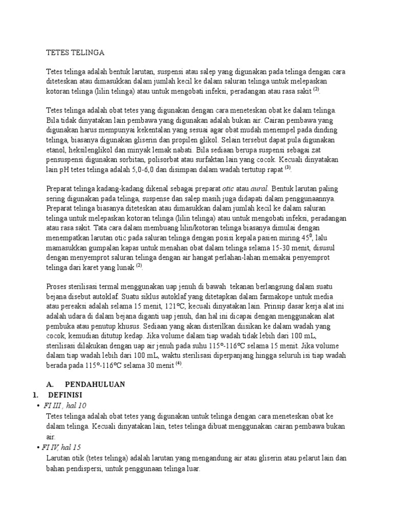 Panduan Lengkap Tetes Telinga | PDF