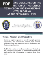Special Curricular Program in Science Technology and Engineering (Ste ...