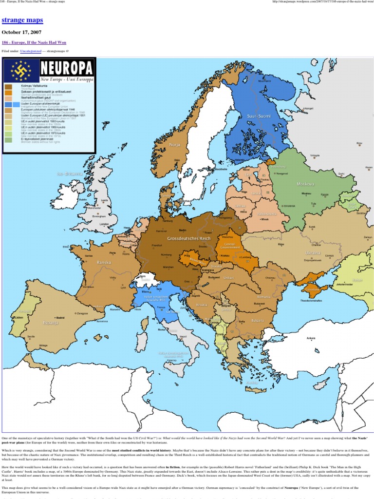 Europe If The Nazi Had Won | PDF | Nazi Germany | Unrest