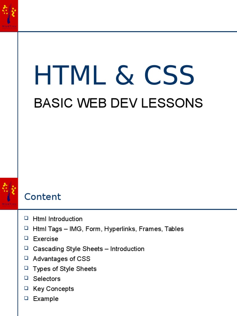 HTML & CSS: Basic Web Dev Lessons | Download Free PDF | Cascading Style Sheets | Html Element