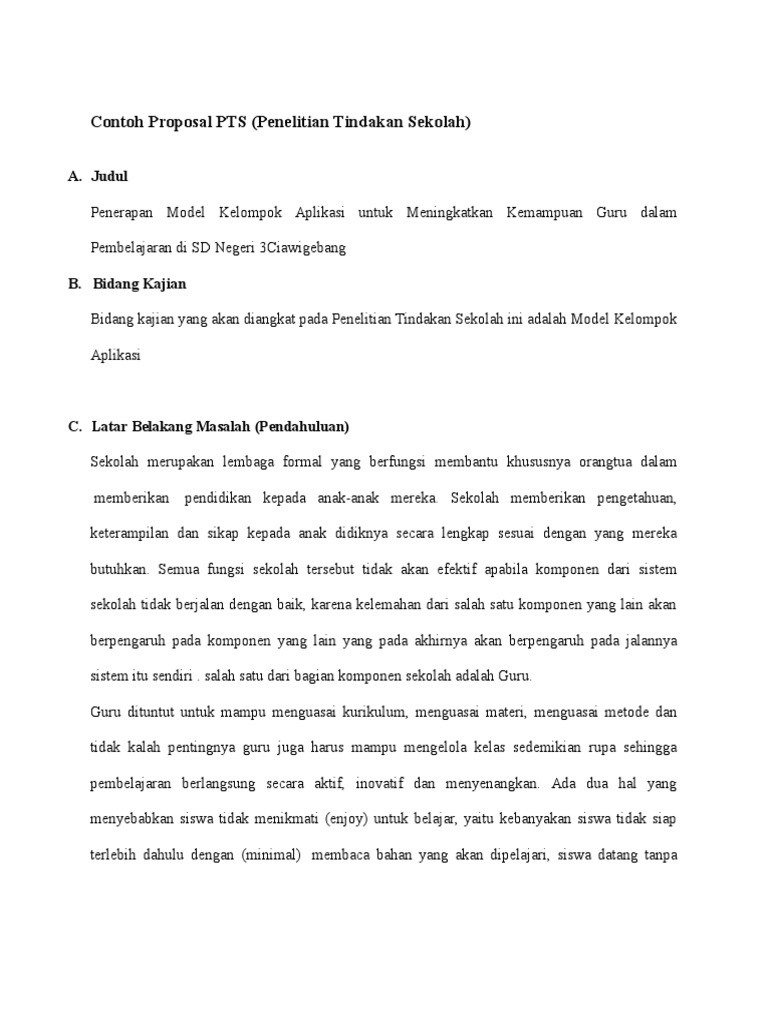 Contoh Proposal PTS | PDF