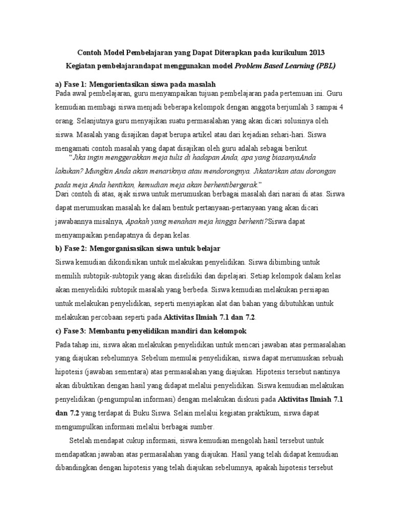 Fase Pembelajaran Model PBL | PDF | Karier & Perkembangan