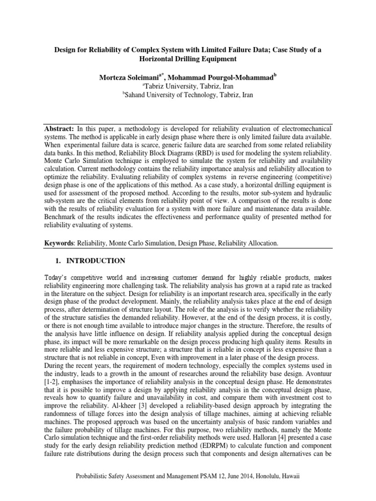 Design for Reliability of Complex System with Limited Failure Data.pdf | Reliability Engineering ...