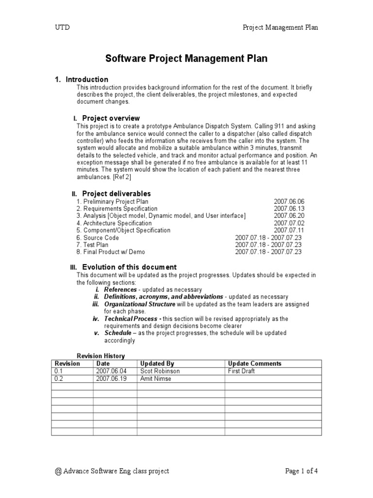 Ambulance Dispatch System Project Plan | PDF | Computers