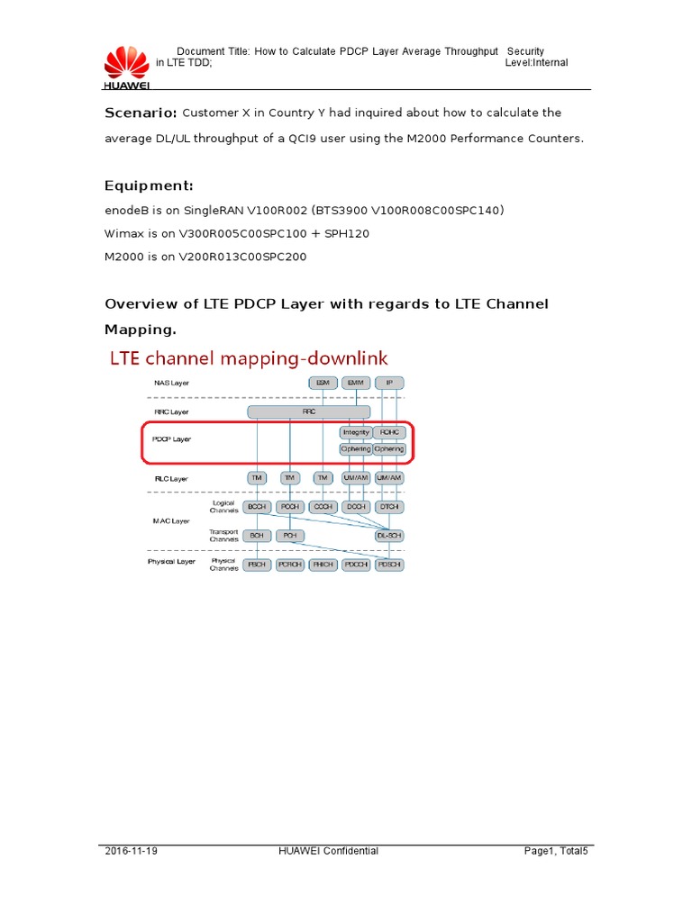 Calculate LTE TDD PDCP Throughput | PDF | Lte (Telecommunication ...