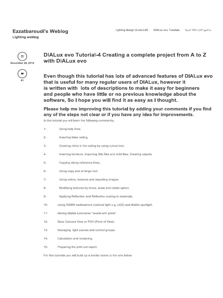 DIALux Evo Tutorial-4 Creating A Comple... Ith DIALux Evo | PDF