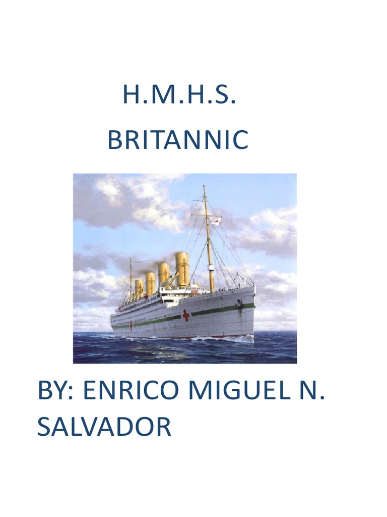H.M.H.S Britannic | PDF | Maritime Disasters | Shipwrecks