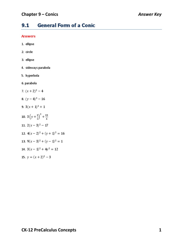 Answer Key - CK-12 Chapter 09 PreCalculus Concepts | PDF | Geometric Shapes | Euclid