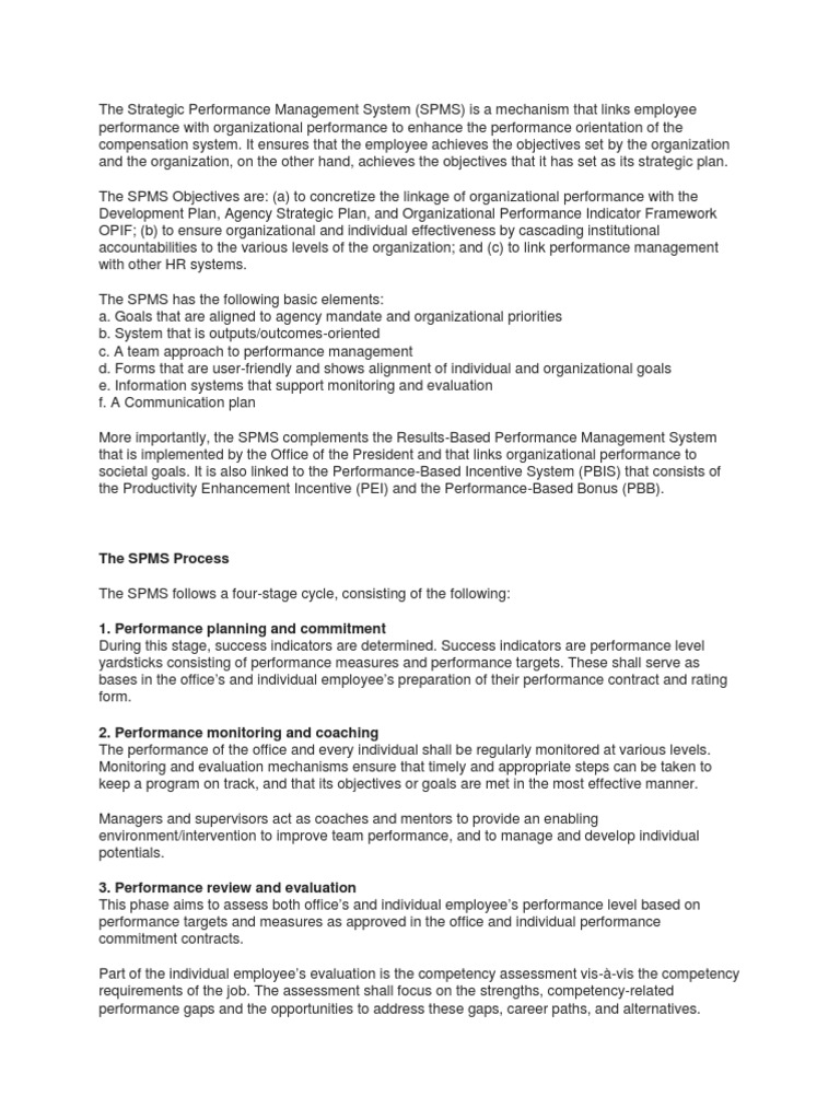The Strategic Performance Management System | PDF | Performance ...