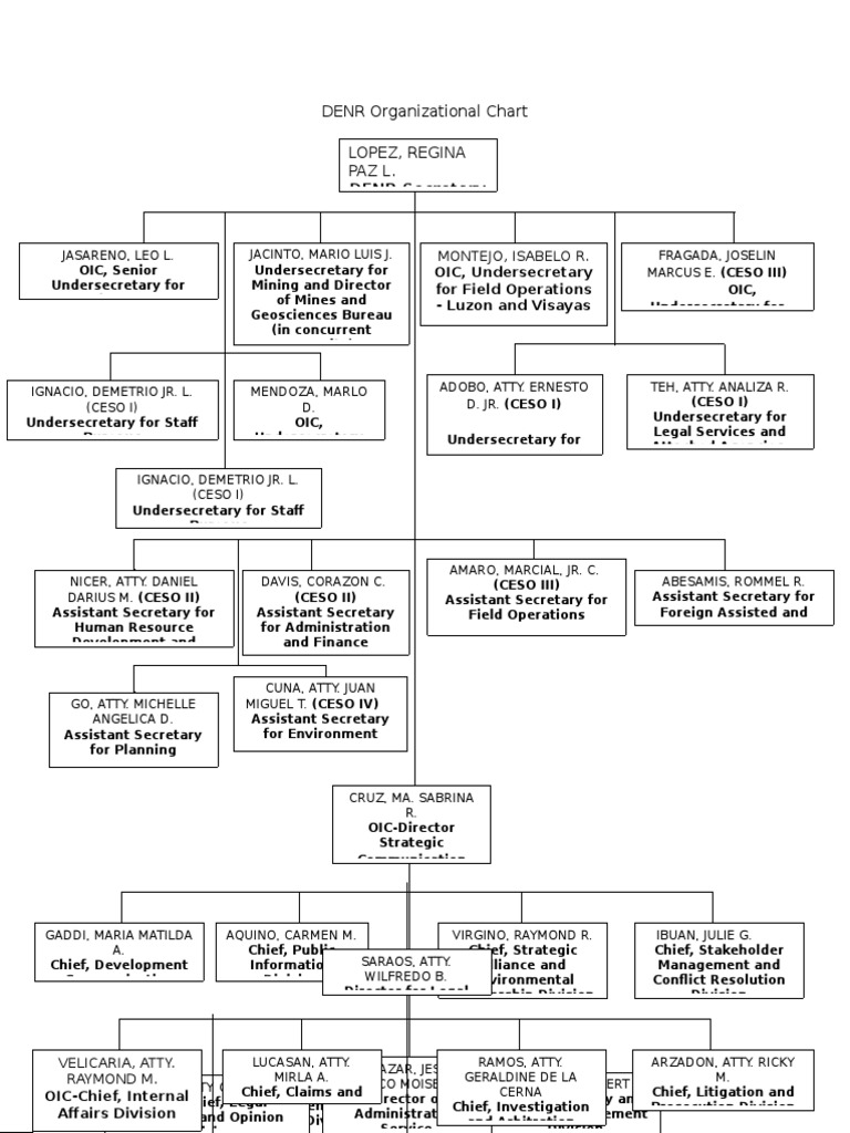 DENR Organizational Chart | PDF | Business | Government