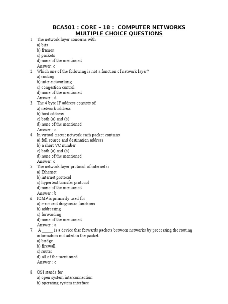 Bca 501 Computer Networks | PDF | Osi Model | I Pv6 Bca 501 Computer Networks | PDF | Osi Model | I Pv6